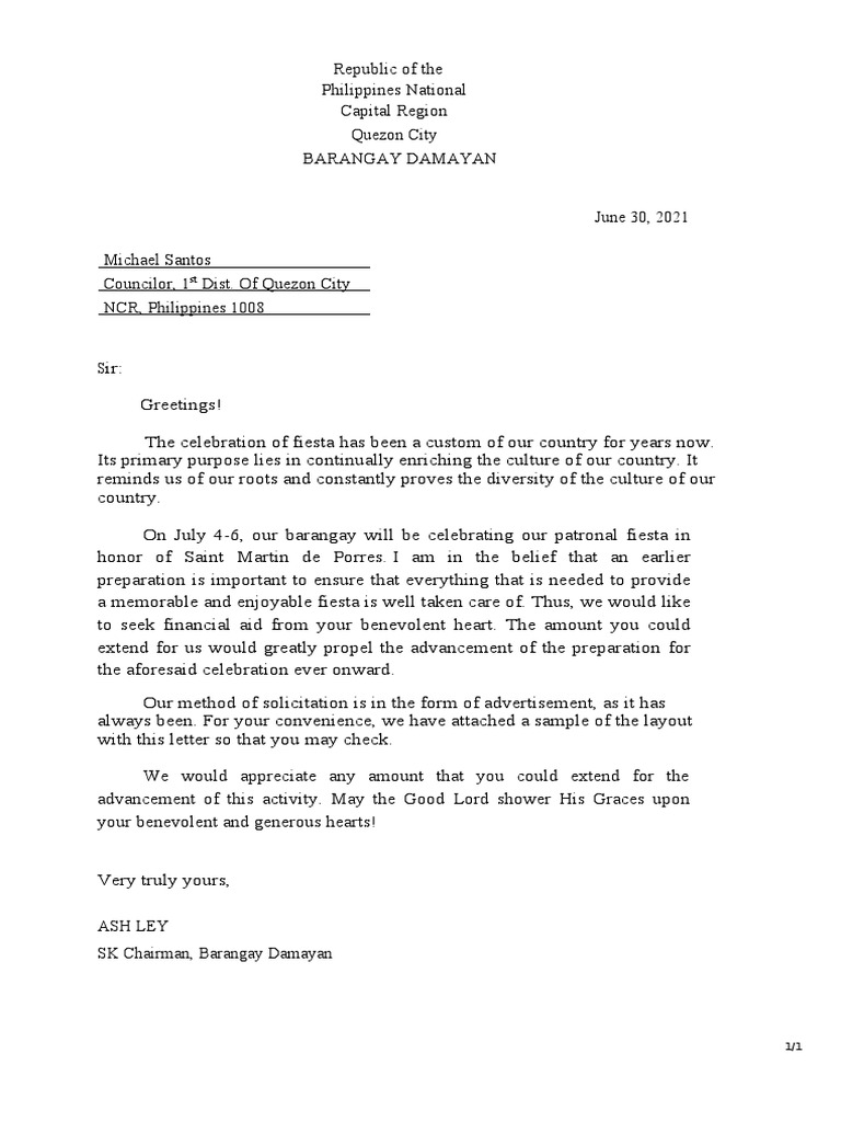 Dokumen - Tips - Solicitation Letter For Fiesta 2014 | PDF