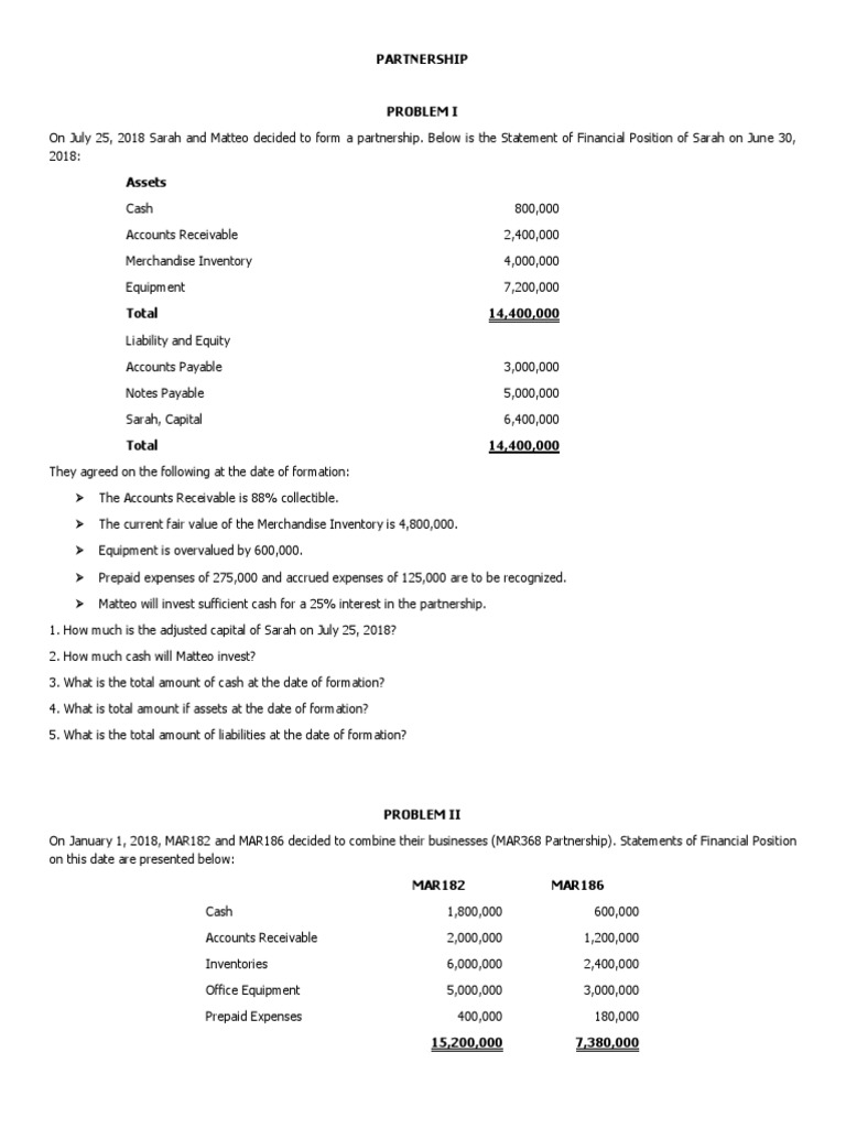 1 Partnership | PDF | Balance Sheet | Partnership