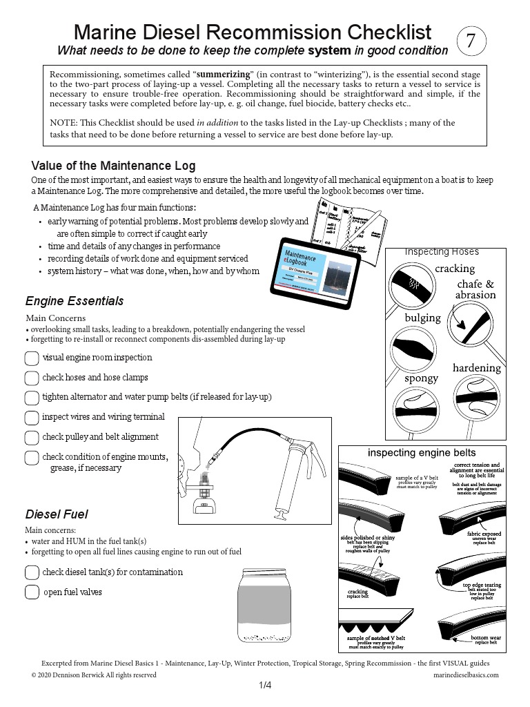 7 Marine Diesel Recommission Checklist: Value of The Maintenance Log ...