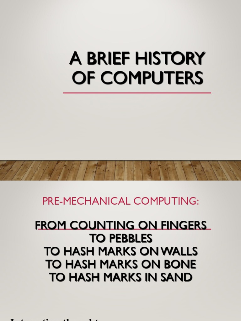 A Brief History of Early Computers | PDF | Classes Of Computers | Computer Architecture