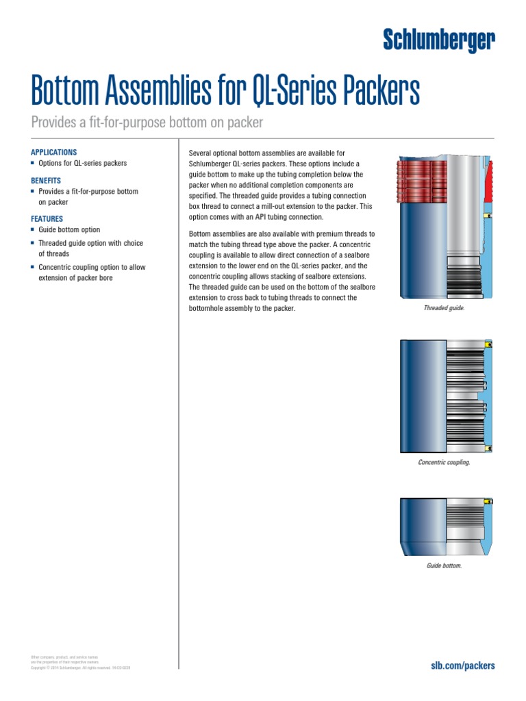 Bottom Assemblies For QL-Series Packers: Provides A Fit-For-Purpose ...