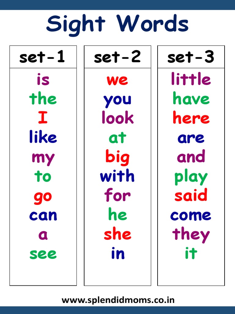 Sight Words List for Kids | PDF