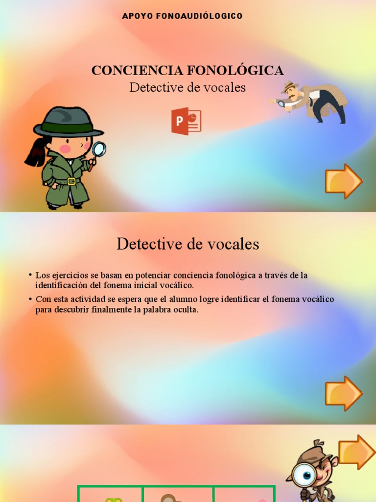 Detective de Vocales: Conciencia Fonológica | PDF | Artes del Lenguaje ...