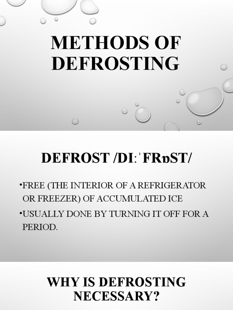 Methods of Defrosting | PDF