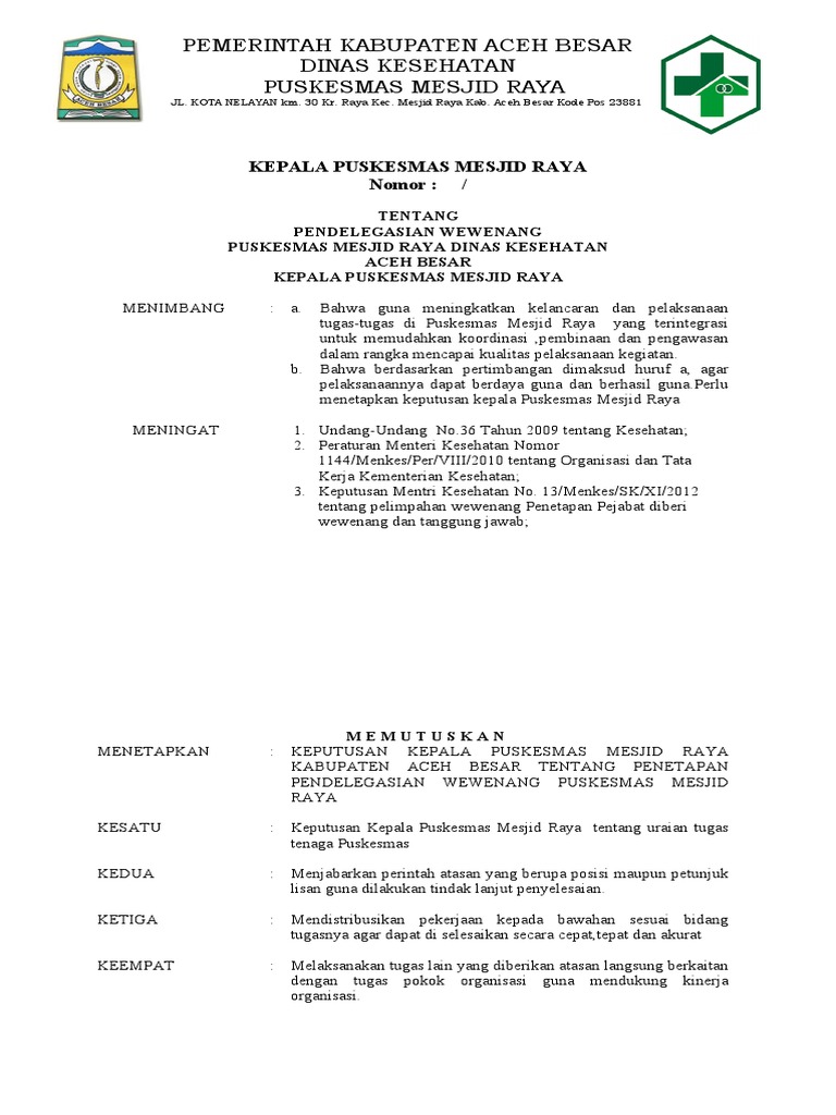 Sk Pendelegasian Wewenang Pdf