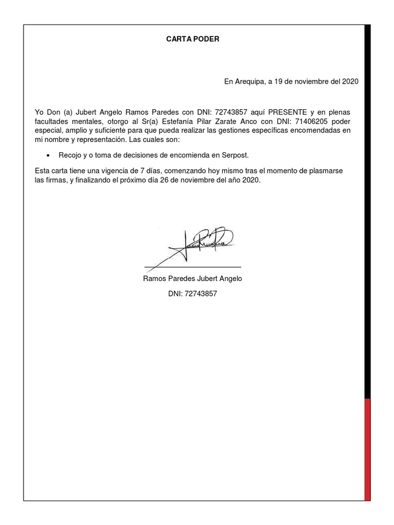 Carta Poder Simple | PDF