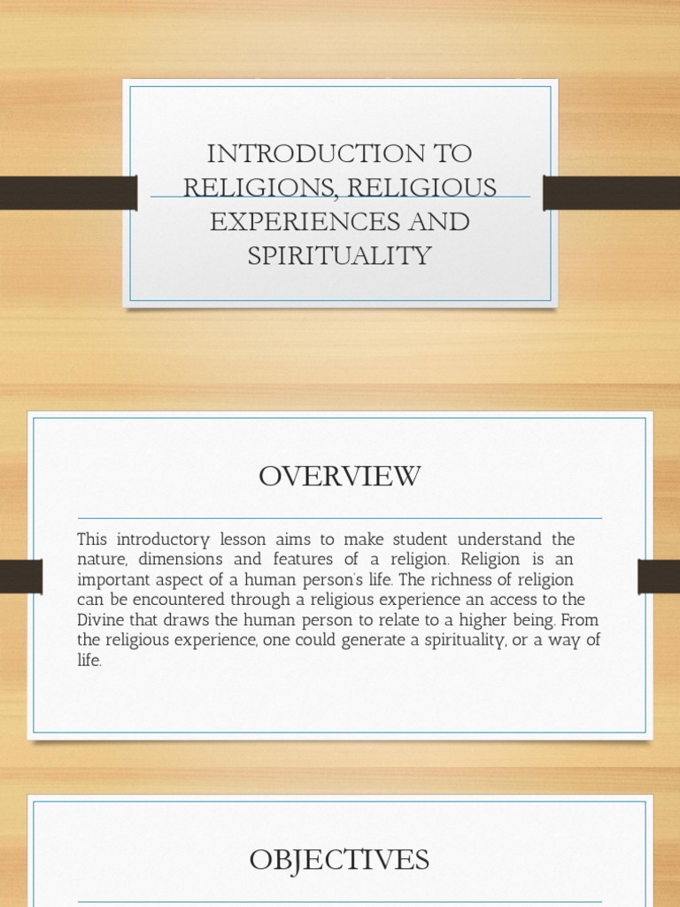 Introduction To Religions, Religious Experiences and Spirituality ...