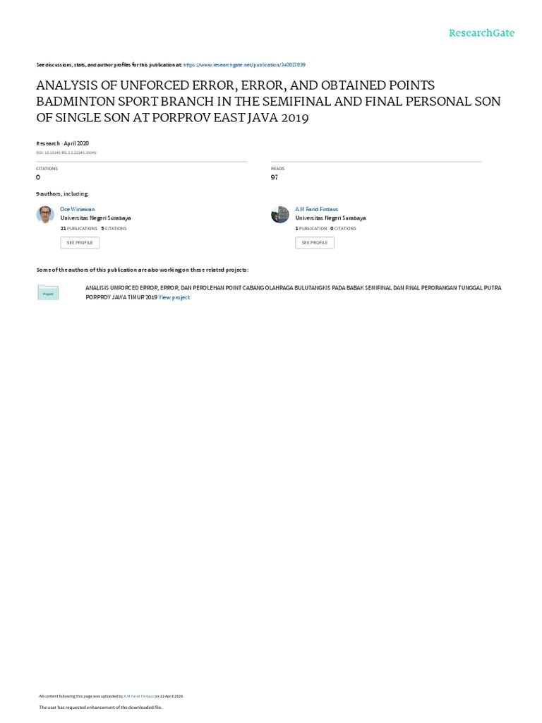 Error Unforced Error | PDF