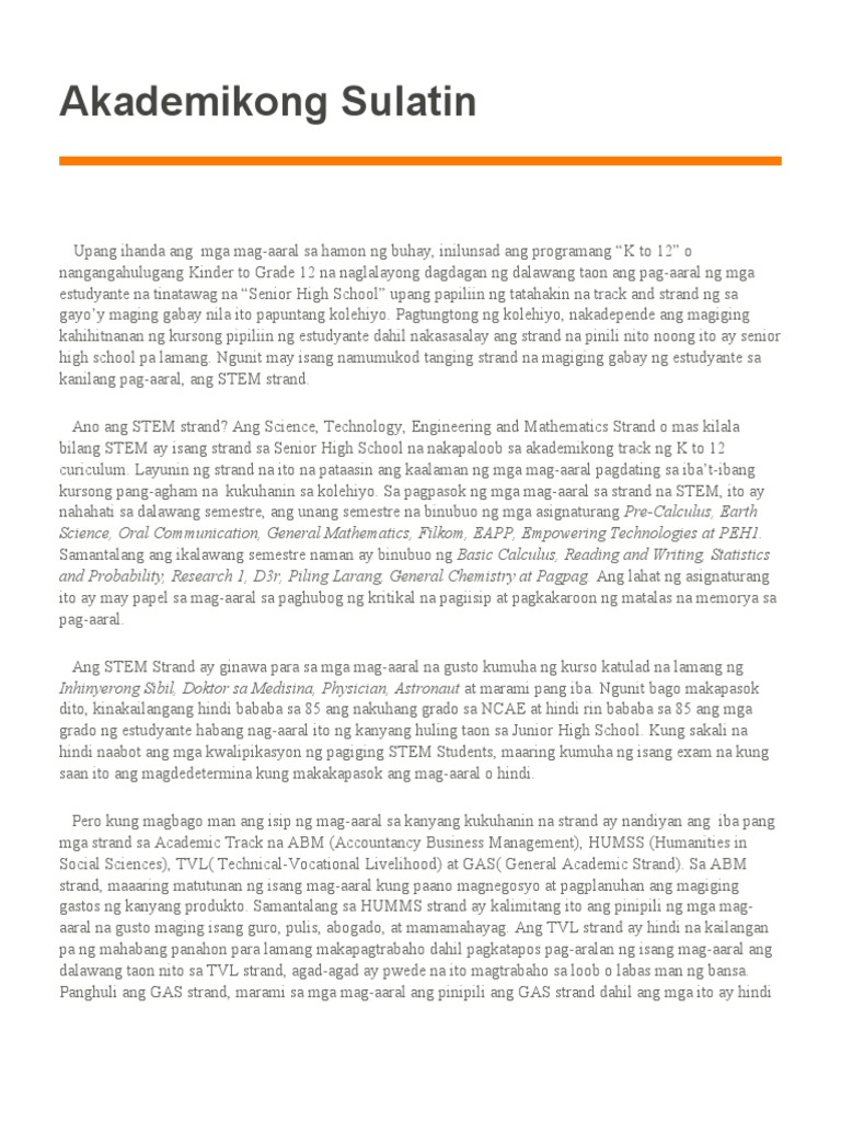 Akademiko at Di Akademiko | PDF