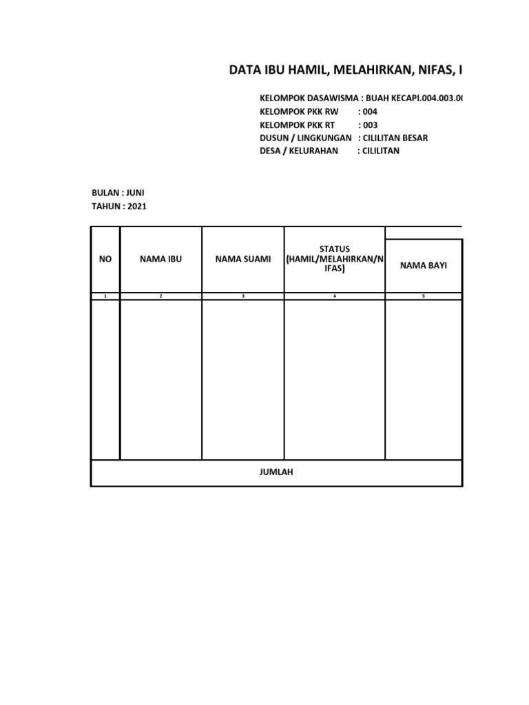 Rekapitulasi Ibu Hamil Kecapi 040303 Pdf