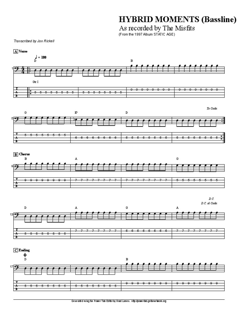 The Misfits - Hybrid Moments Bass | PDF | Musical Forms | Entertainment ...