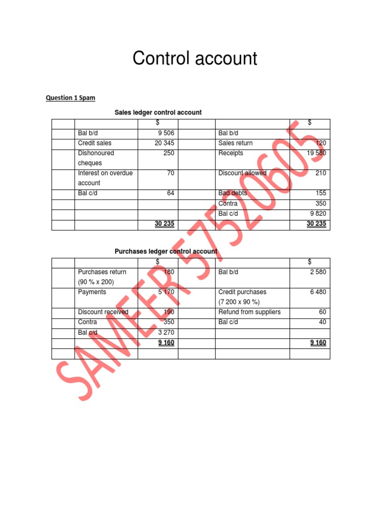 CH 6 Control Account | PDF | Accounts Payable | Debits And Credits