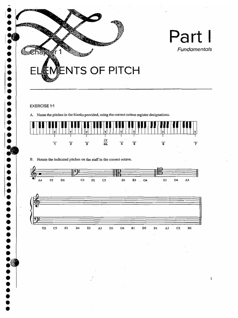Workbook For Tonal Harmony Chapter 1 | PDF