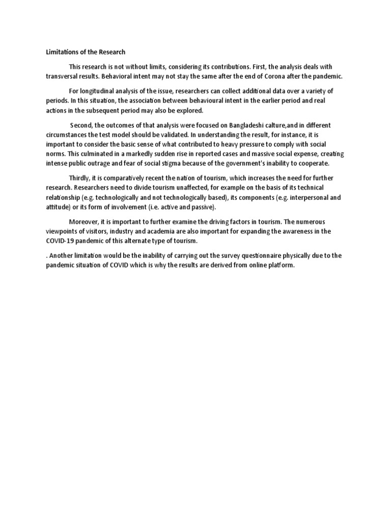 Limitations of The Research | PDF