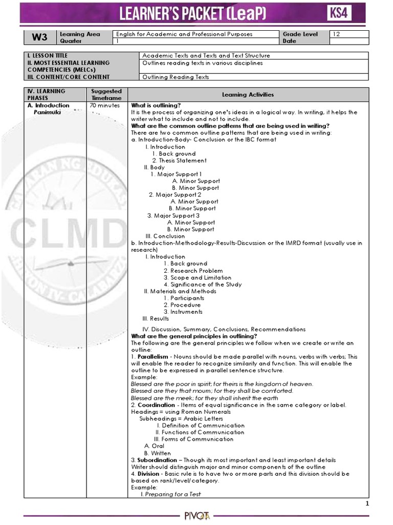 Applied12 EAPP Q3 W3 LeaP | PDF | Friendship | Science