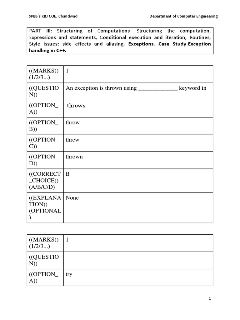Handling in C++.: SNJB's KBJ COE, Chandwad Department of Computer ...