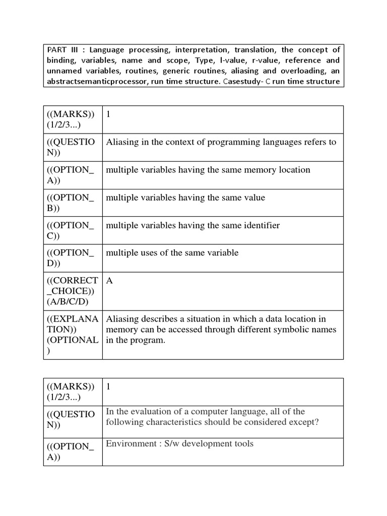 Mcq 3 Pdf Parameter Computer Programming Scope Computer Science
