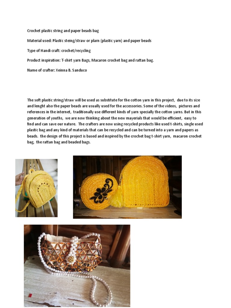 Crochet-Plastic-String-And-Paper-Bead Bag - NON-FOOD | PDF