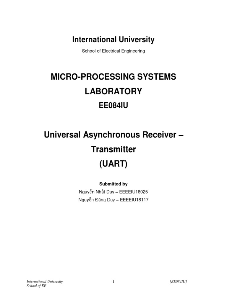 Micro-Processing Systems Laboratory: International University | PDF ...