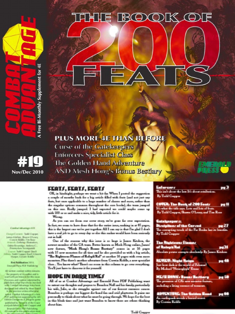 Combat Advantage #19 - The Book of 200 Feats | PDF | D20 System ...