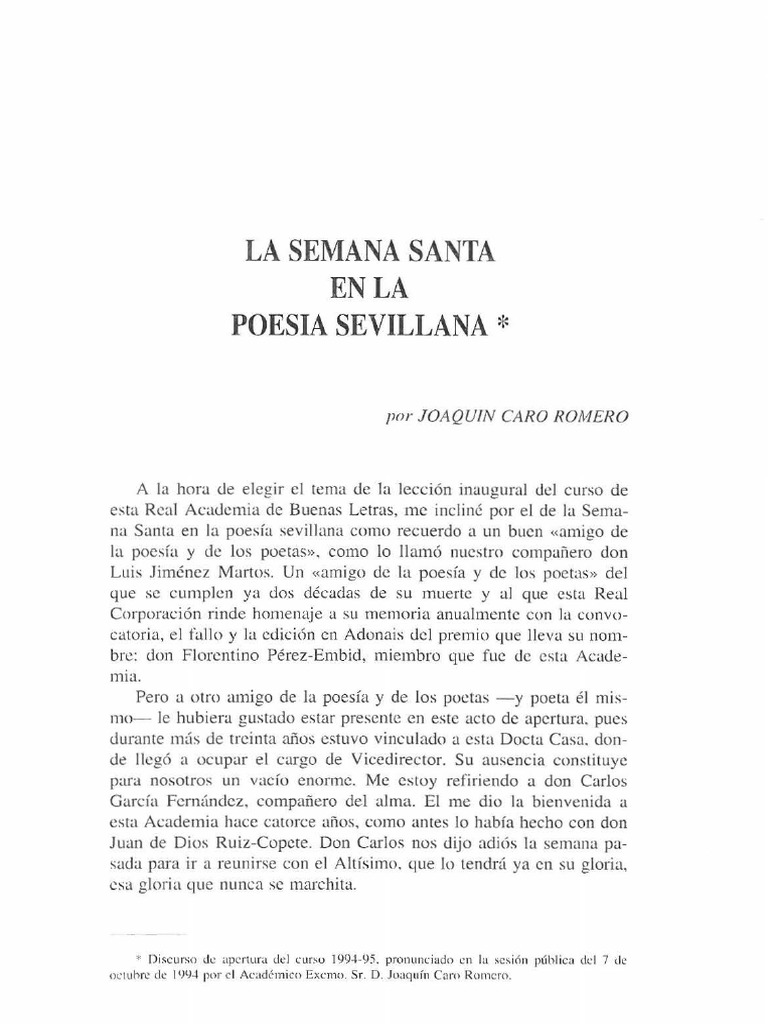 ''La Semana Santa en La Poesía Sevillana'' | PDF | Sevilla | Barroco