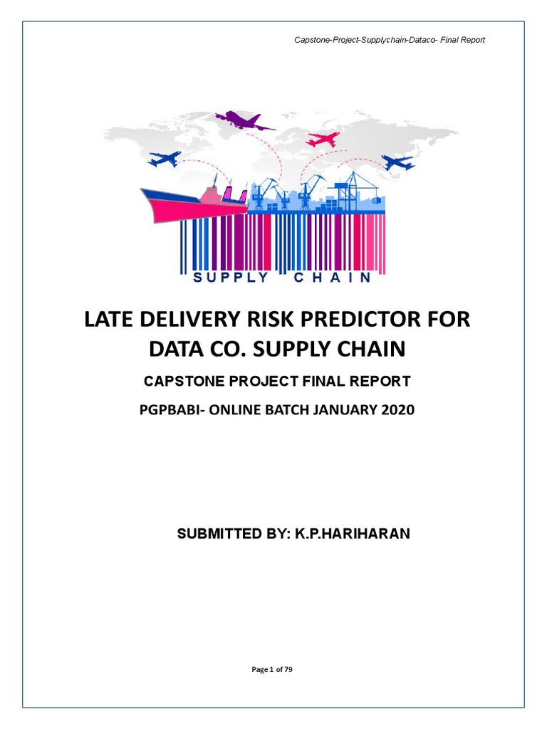 Capstone Project SupplyChain DataCo Supplychain FinalReport | PDF | Receiver Operating ...