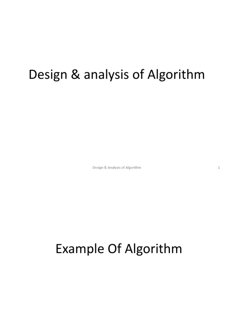 Design & Analysis of Algorithm 1 | PDF | Time Complexity | Algorithms