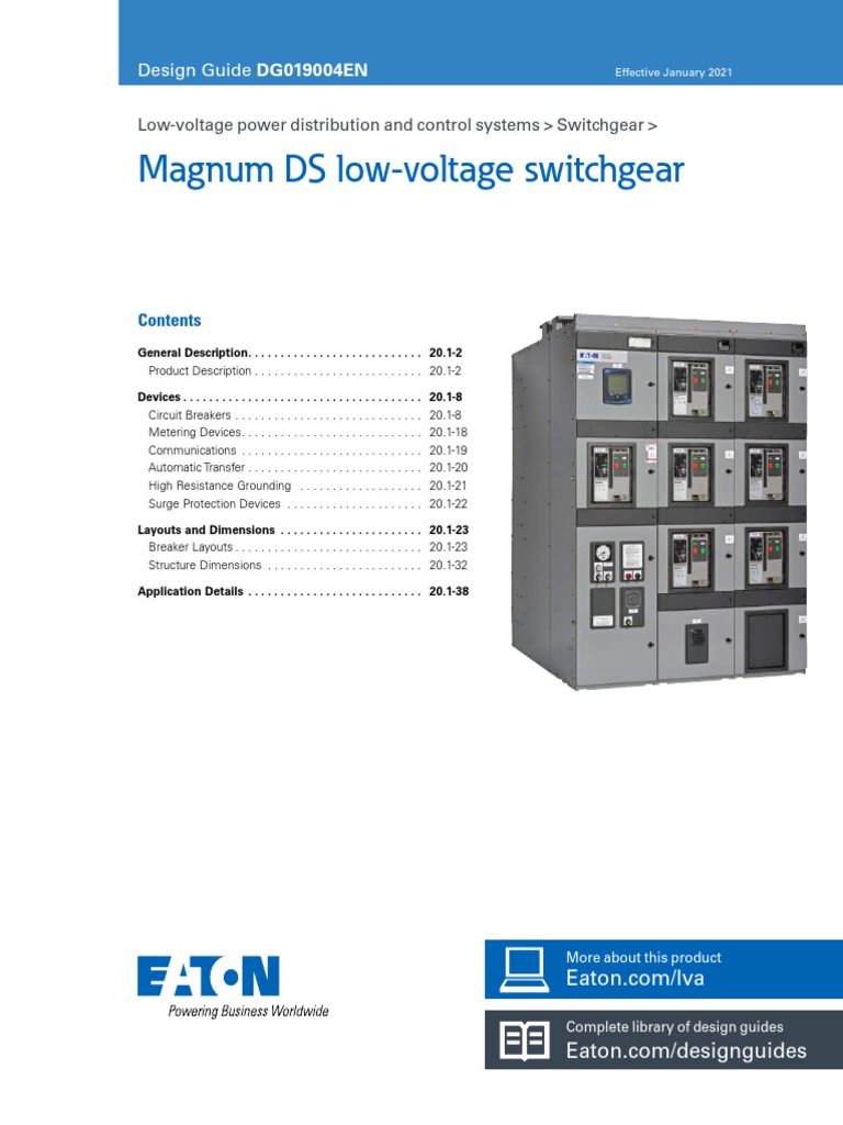 Eaton Rear Access Low Voltage Switchgear Design Guide Dg019004en | PDF ...