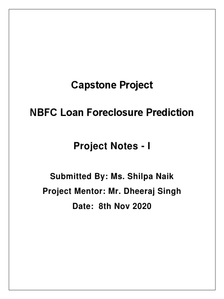 NBFC Loan Foreclosure Prediction Analysis | PDF | Forbearance | Refinancing
