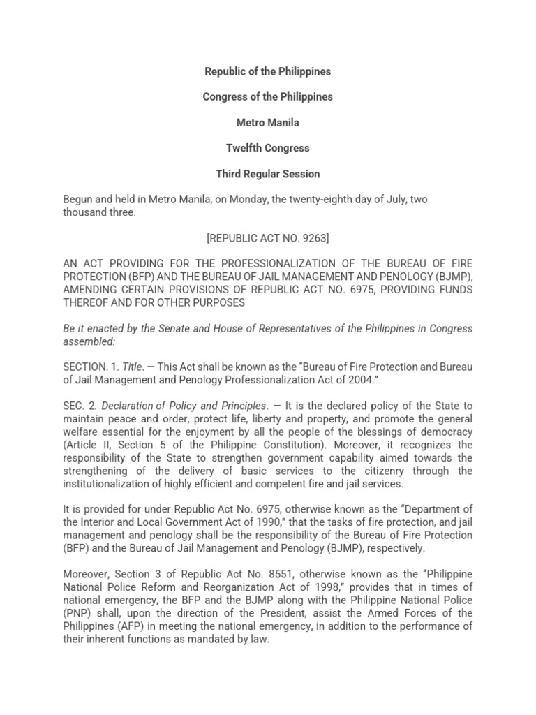 Republic of The Philippines Congress of The Philippines Metro Manila Twelfth Congress Third ...