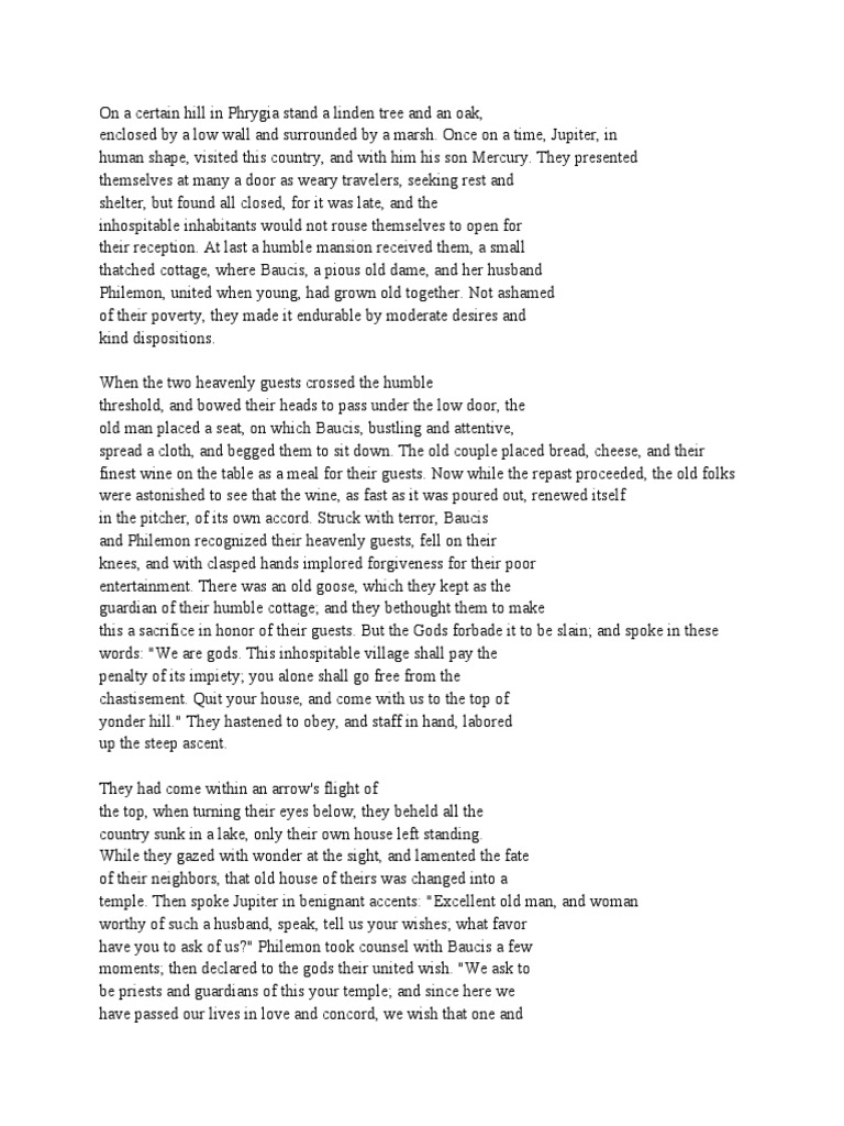 Baucis and Philemon | PDF