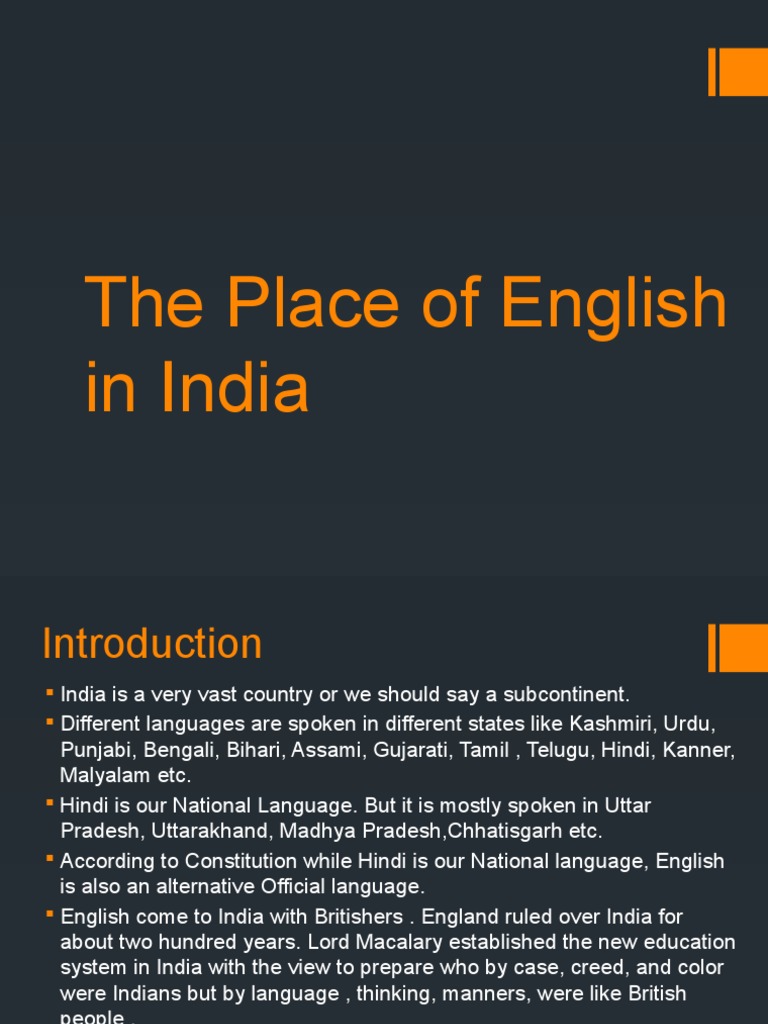 The Place of English in India | PDF | English Language | Languages