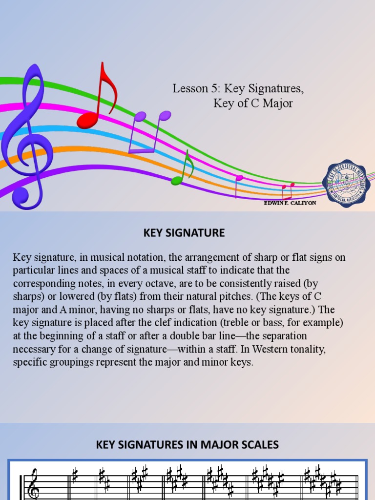 Key Signatures Key of C Major | PDF | Clef | Musicology