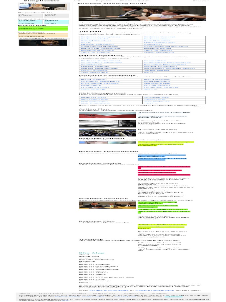 Business Planning Guide - Simplicable | PDF | Strategic Management ...