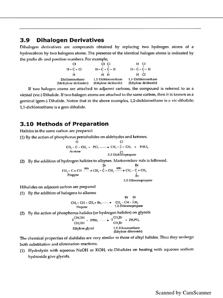 Halogen Derivatives Notes CMM | PDF
