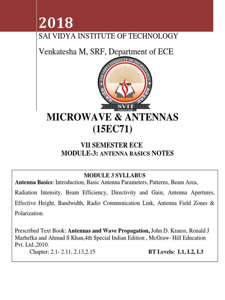 Module 3 Antenna Basics | PDF | Antenna (Radio) | Radio
