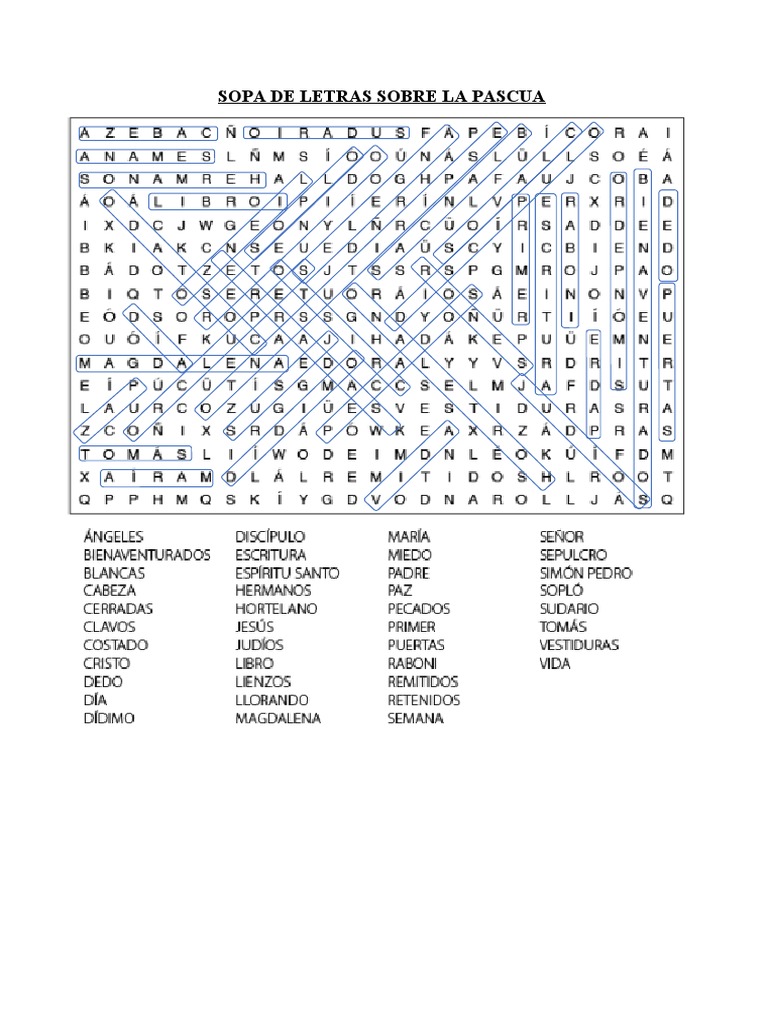 Sopa De Letras De Pascua Cristiana Para Imprimir