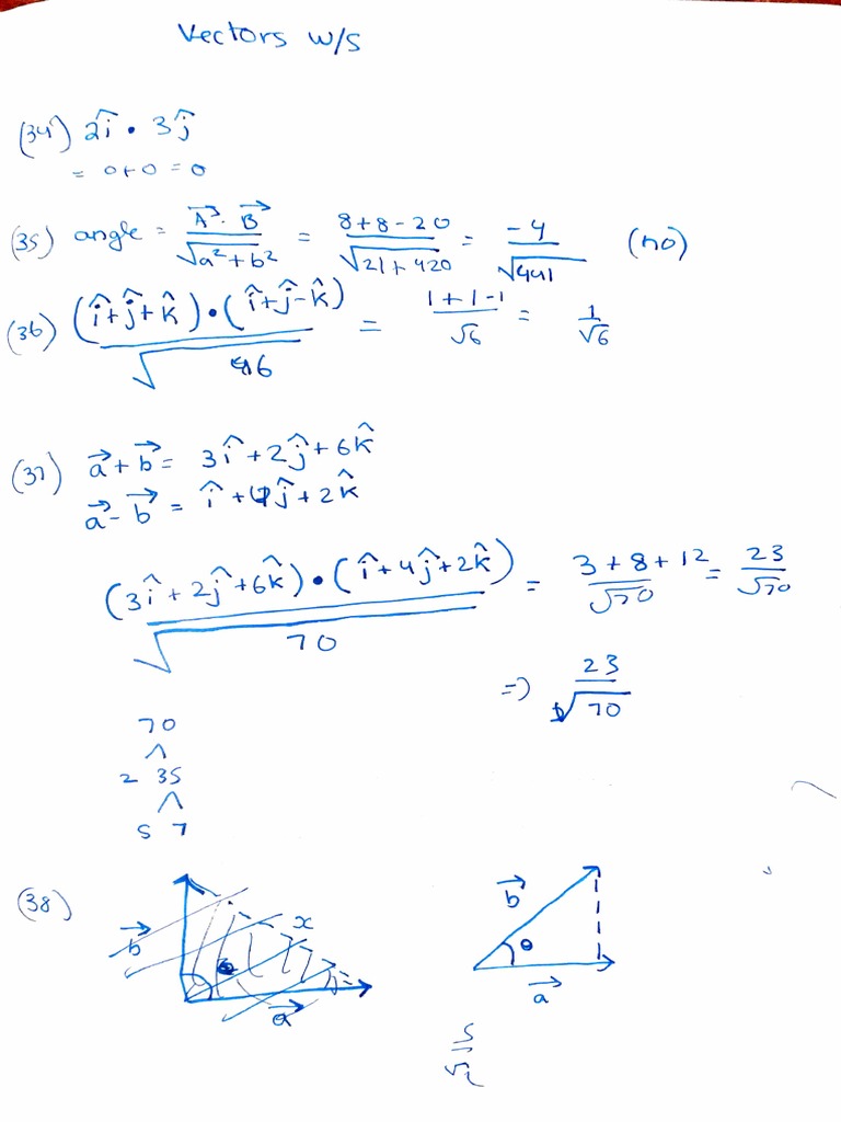 Vectors WS: Songk Na+b | PDF