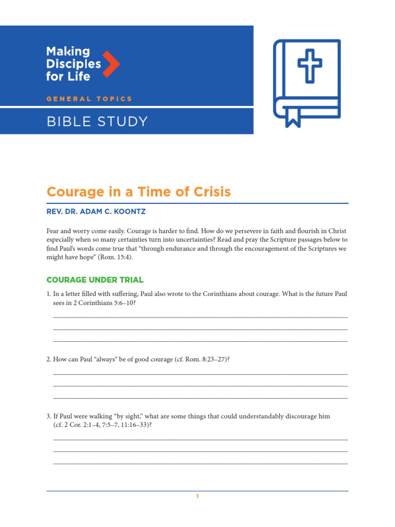 Bible Study: Courage in A Time of Crisis | Download Free PDF | Courage ...