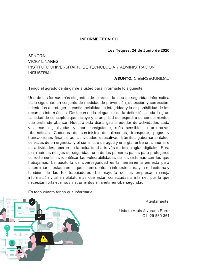 Informe Tecnico-Lisbeth Alvarado | PDF