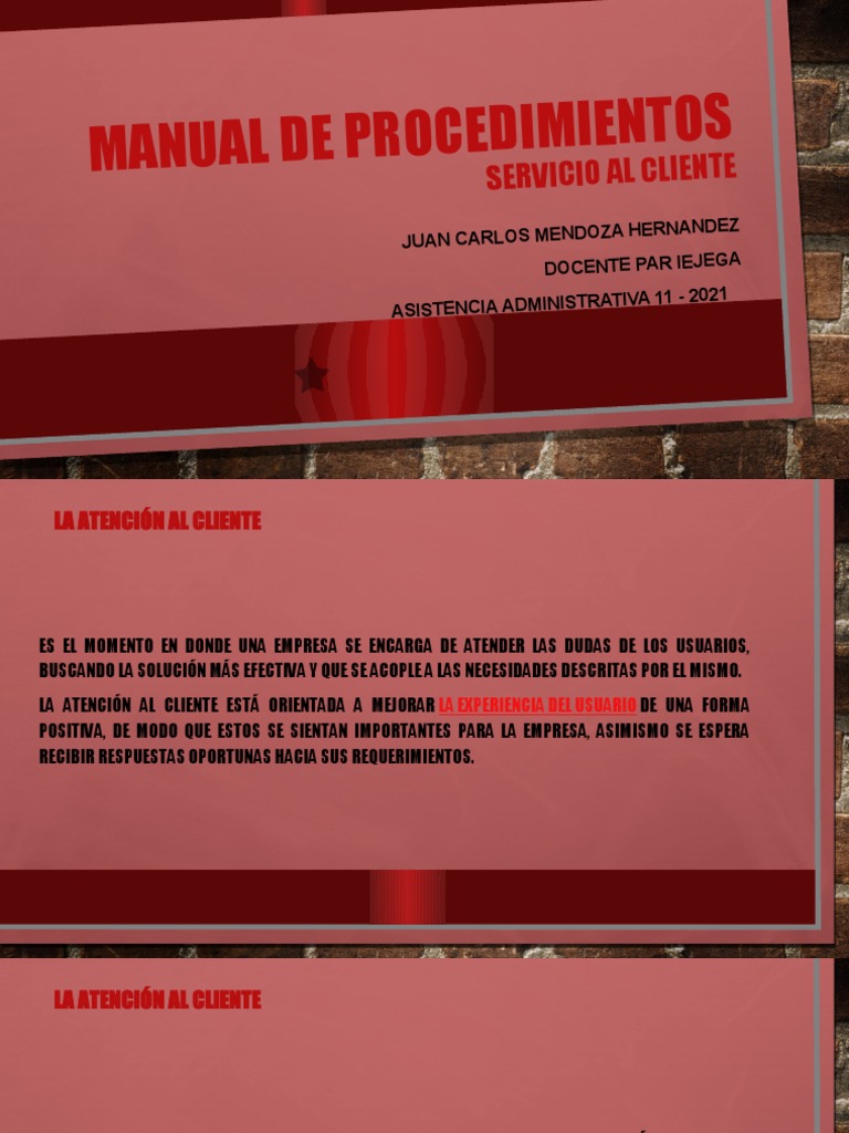 5.manual de Procedimientos para Servicio Al Clientes | Descargar gratis ...