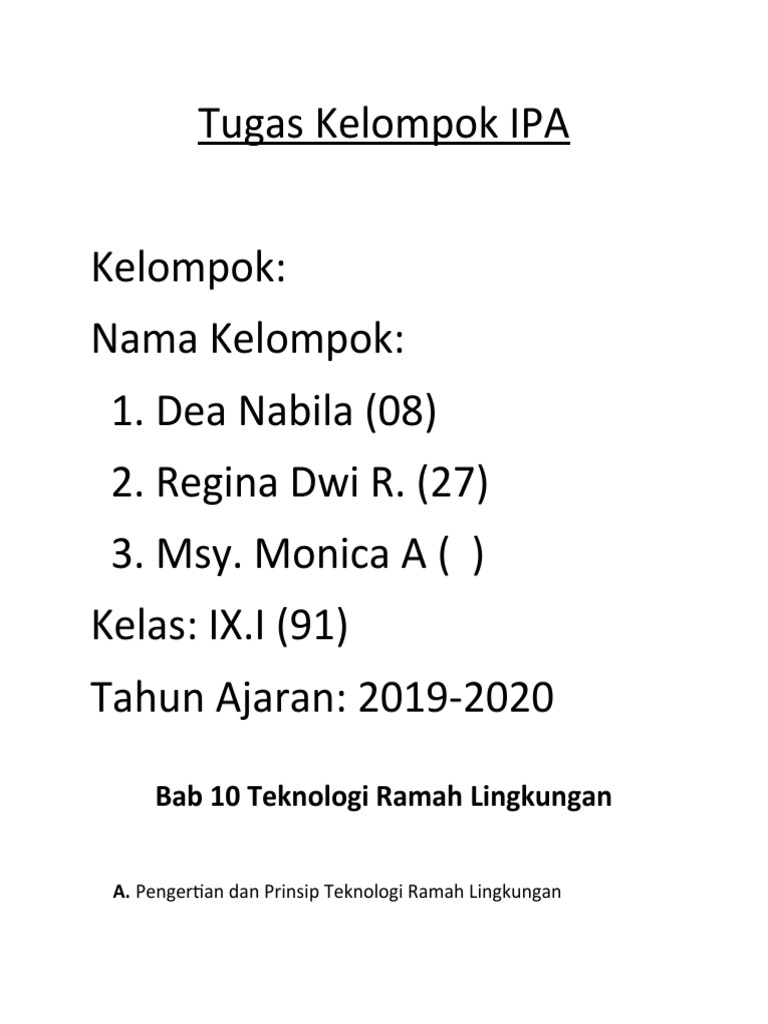 Tugas Kelompok IPA | PDF