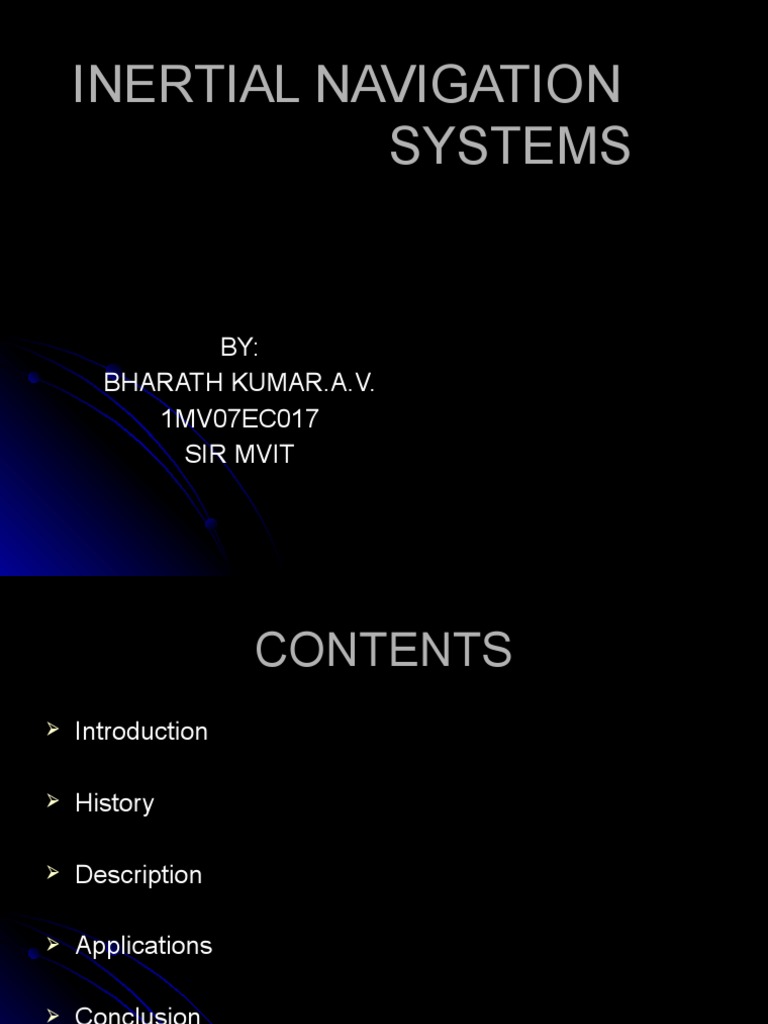 Inertial Navigation Systems Overview | PDF | Inertial Navigation System ...