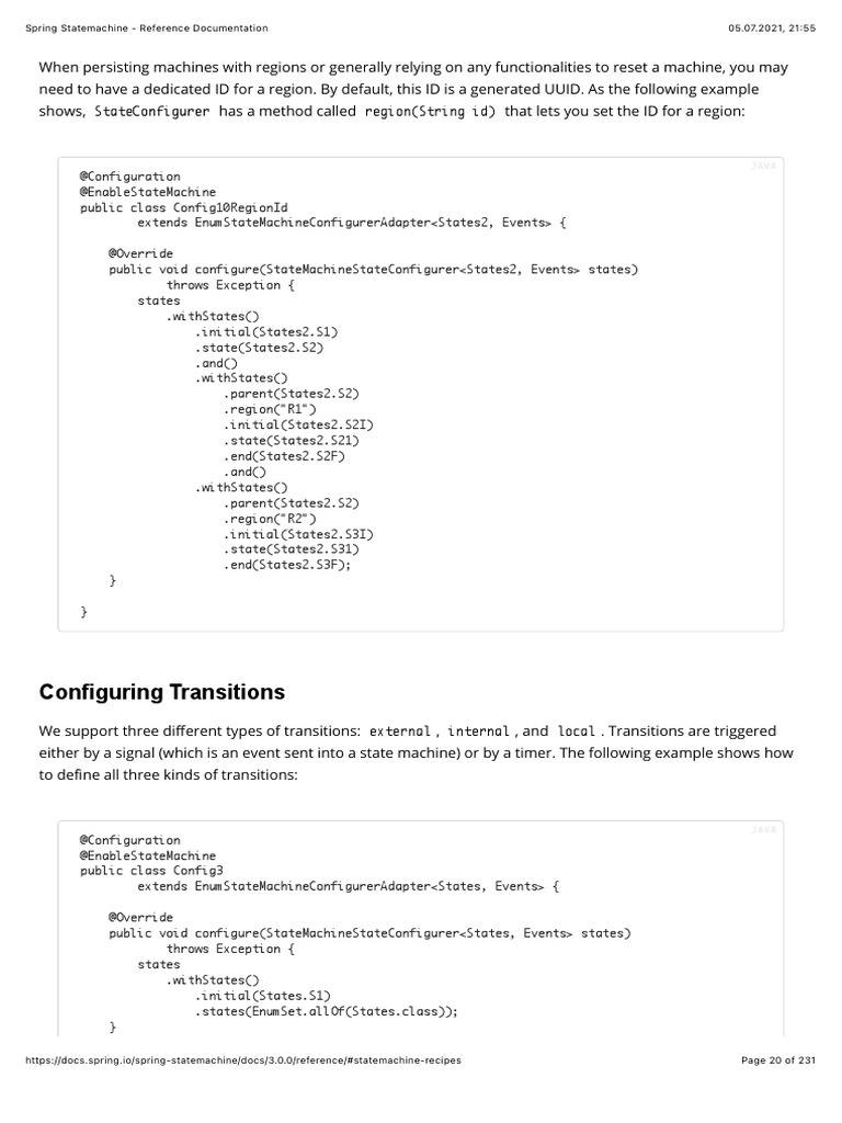 Spring State Machine Transitions | PDF | Systems Engineering | Computer ...