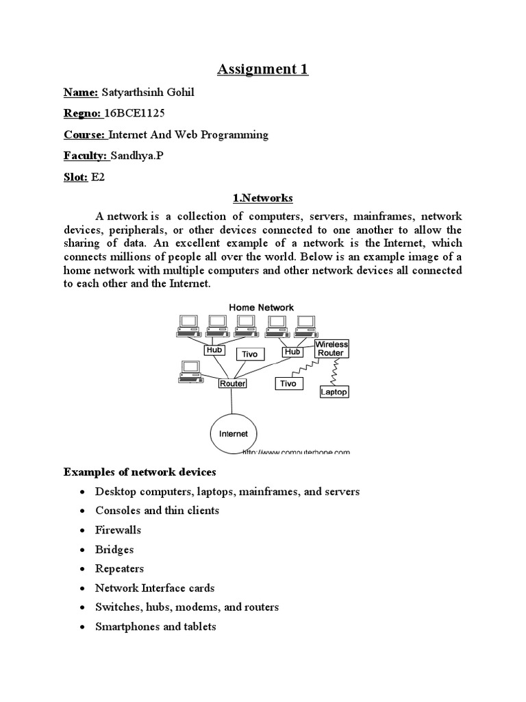 Assignment 1: Name: Satyarthsinh Gohil Regno: 16BCE1125 Course ...