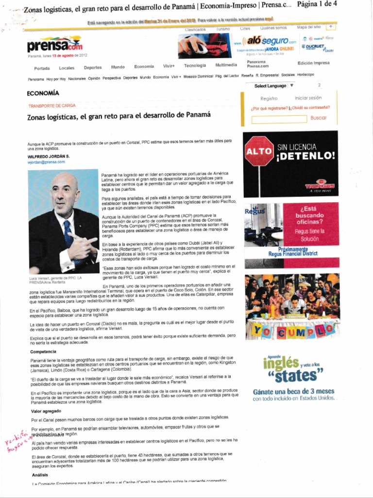 Zonas Logisticas El Gran Reto para El Desarrollo de Panama | PDF ...