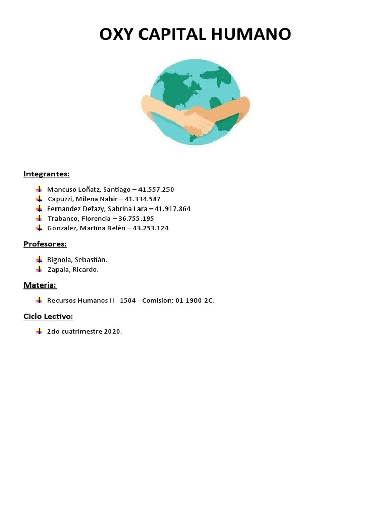 Oxy Capital Humano | PDF | Salario | Valoración (Finanzas)