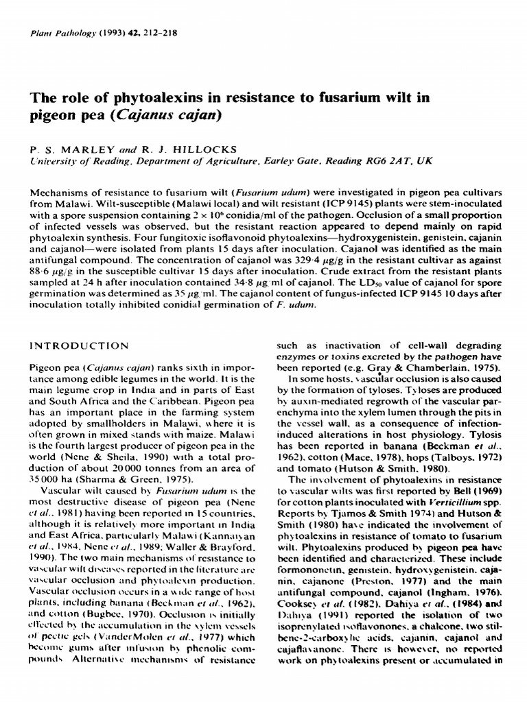 Cajanol Detection | PDF | Plant Pathology | Thin Layer Chromatography