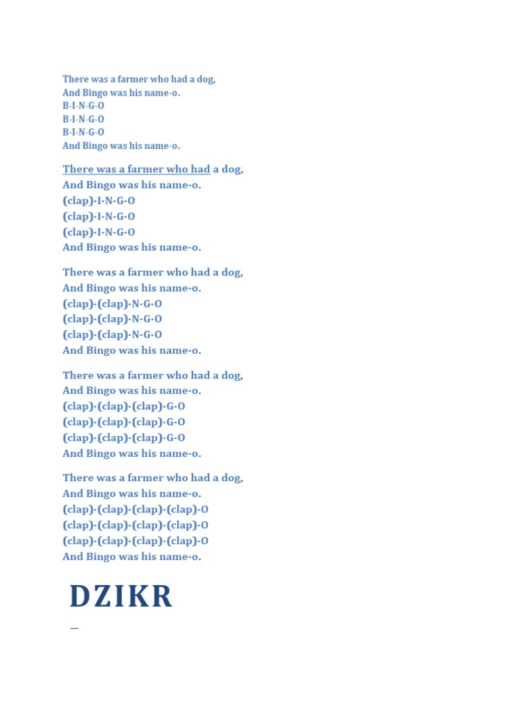 There Was A Farmer Who Had A Dog | PDF