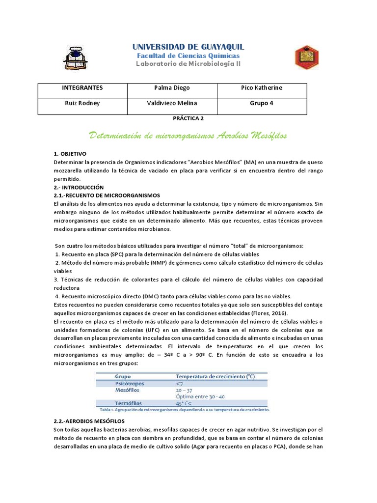 2 Aerobios Mesofilos | PDF | Unidad de formación de Colonia ...